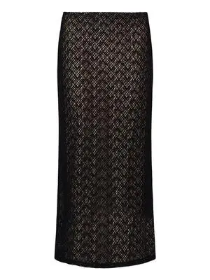 Vince Lace Pencil Midi Skirt - Black