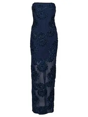 ROTATE BY BIRGER CHRISTENSEN 3d Mesh Maxi Dress - Blueprint