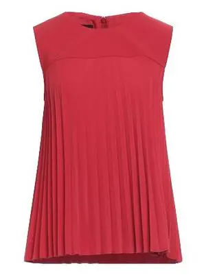 Moschino Crepe Pleated Top - Red