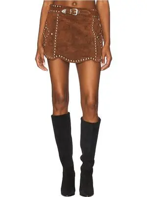 UNDERSTATED LEATHER Crazy Life Mini Skirt - Chicory