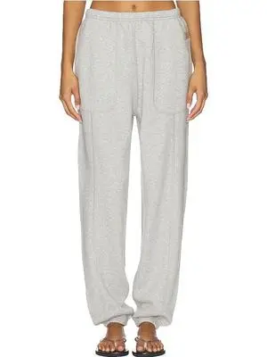 Lunya Silksweats Midweight Reversible Seamed Jogger - Napping Dove Heather