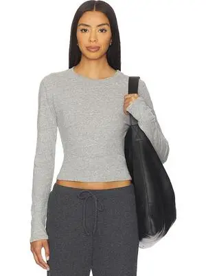 PERFECTWHITETEE Jamie Long Sleeve Top - Heather Grey