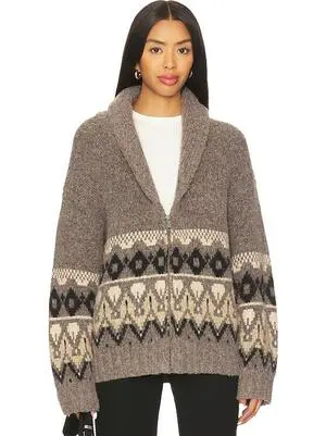 Joe's Jeans Inga Fairisle Cardigan - Charcoal Brown
