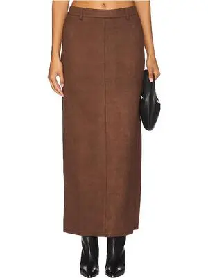 ALL THE WAYS Bailey Faux Suede Skirt - Brown