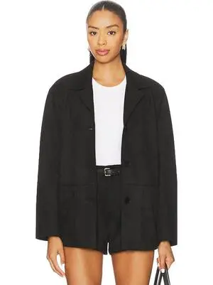 ELODIE THE LABEL Vegan Suede Jacket - Black