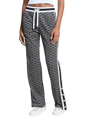 Michael Kors Logo Print Metallic Track Pants - Silver