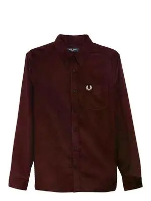 Fred Perry Logo-embroidered Shirt - Red