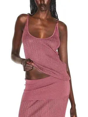 SKIMS Sheer Knit Tank - Beet