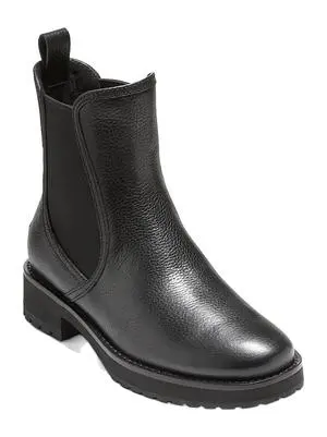 Cole Haan Lyndon Waterproof Chelsea Booties - Black Leather