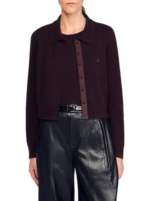 SANDRO Wool Blend Cardigan