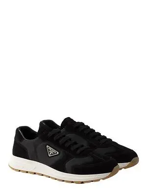 Prada Suede And Re-nylon Prax Sneakers - Black