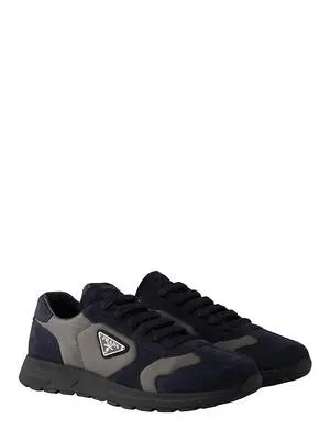 Prada Suede And Re-nylon Prax Sneakers - Blue