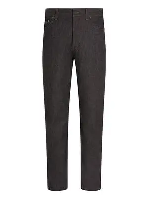 Zegna Cotton And Cashmere Roccia Jeans - Black