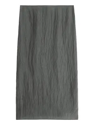 Cos Crinkled-satin Pencil Skirt - Gray