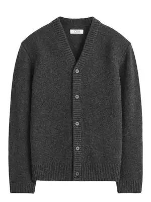 Cos Cashmere V-neck Cardigan - Gray