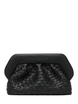 THEMOIRE Woven Bios Clutch Bag - Black