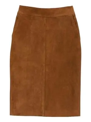 THELAURENT Knee-Length Suede Skirt