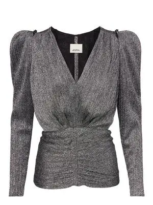 Isabel Marant Étoile Marlin Embellished Top Silver