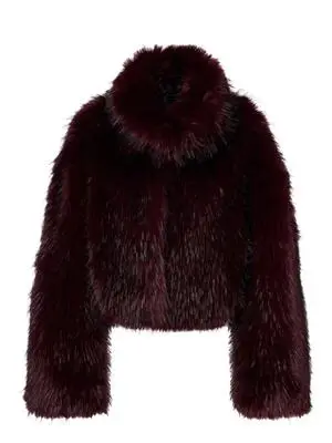 ROTATE BY BIRGER CHRISTENSEN Cropped Jacket - Burgundy