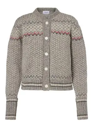 Thom Browne Wool And Mohair Knit Cardigan - Grey