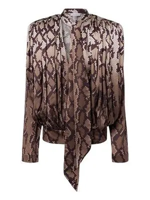 Stella McCartney Snake-effect Viscose Top - Brown