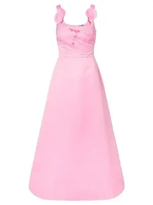 LEO LIN Rianne Floral-appliqué Maxi Dress - Pink