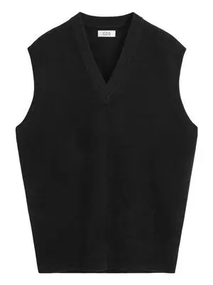 Cos Chenille-knit Vest - Black