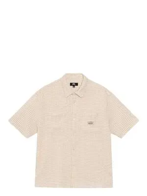 StÜssy Crinkled Check Short Sleeve Shirt - Tan