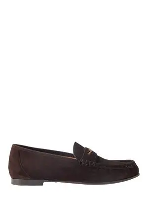 Chloé Embellished Suede Loafers - Brown