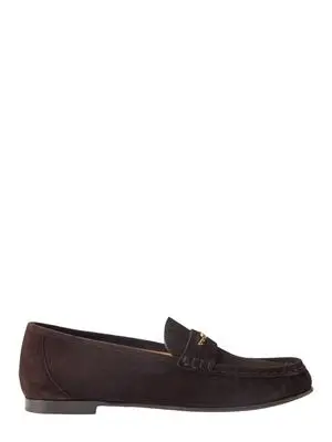Chloé Embellished Suede Loafers Neutral