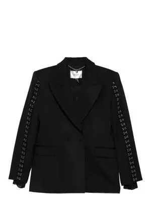 NISSA Embellished Double-breasted Jacket - Black
