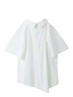 ENFOLD Asymmetric Buttoned Shirt - White
