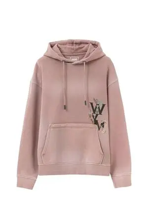 WOOYOUNGMI Logo-print Faded-effect Hoodie - Pink