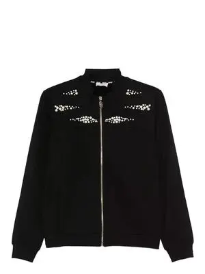 Liu Jo Pearl-embellished Zip-front Jacket - Black