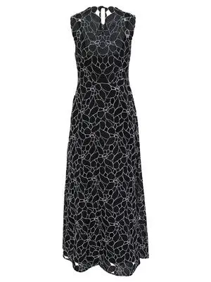 Ulla Johnson Floral-embroidered Midi Dress - Black