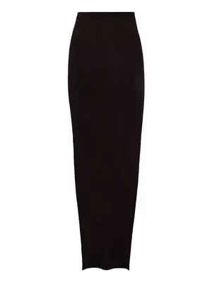 Rick Owens Sacri Ribbed-knit Maxi Skirt - Brown
