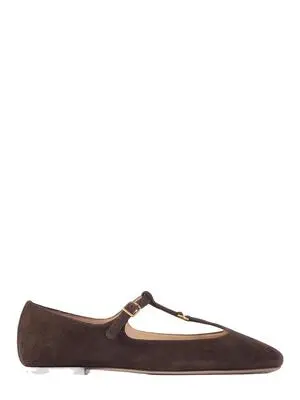 CHLOÉ Marcie Embellished Suede Ballet Flats