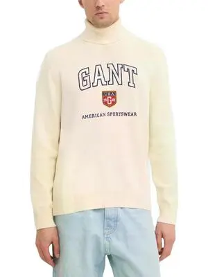 Gant Logo-lettering Turtleneck Sweater - Neutrals