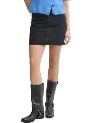 GESTUZ Denim Mini Skirt - Black