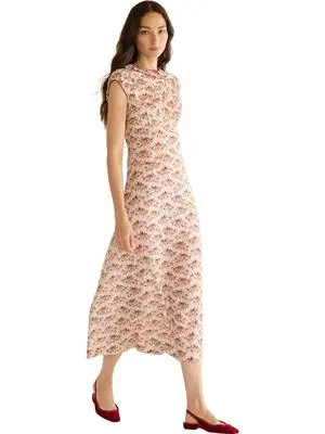 DÔEN Raphaela Floral Print Midi Dress - Ivory Rosier Floral