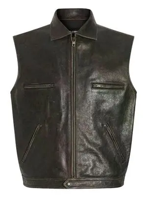 Dolce & Gabbana Leather Waistcoat - Brown