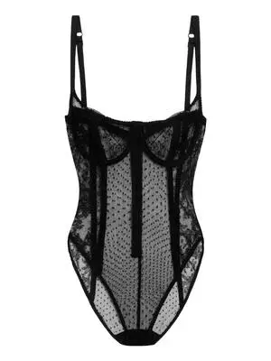 Dolce & Gabbana Lace-paneled Bodysuit - Black