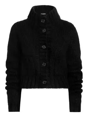 Dolce & Gabbana Ribbed Long-sleeve Cardigan - Black