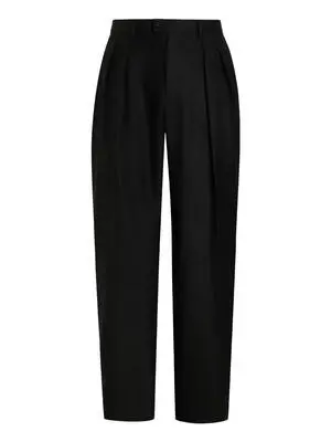 Dolce & Gabbana Pleated Wool Trousers - Black