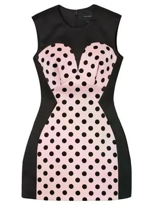 Marc Jacobs Polka-dot Seamed Dress - Black