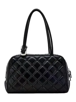 Marc Jacobs The Quilted Leather Dual Satchel Bag - Black