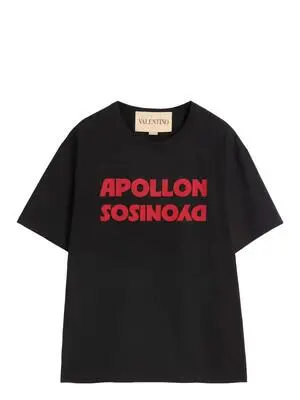 Valentino Garavani Text-print Cotton T-shirt - Black