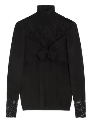Valentino Garavani Lace-panelled Top - Black