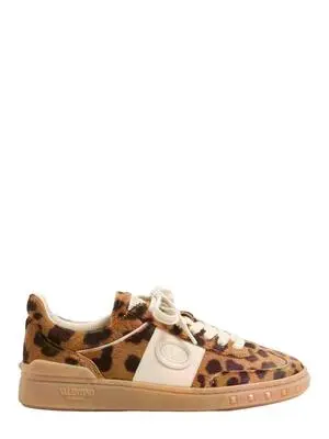 Valentino Garavani Upvillage Animalier-print Calfskin Sneakers - Brown