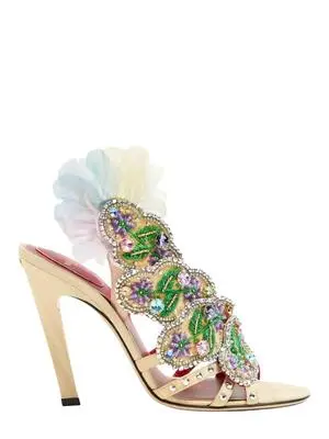 Valentino Garavani 105mm Crystal-embellished Sandals - Yellow